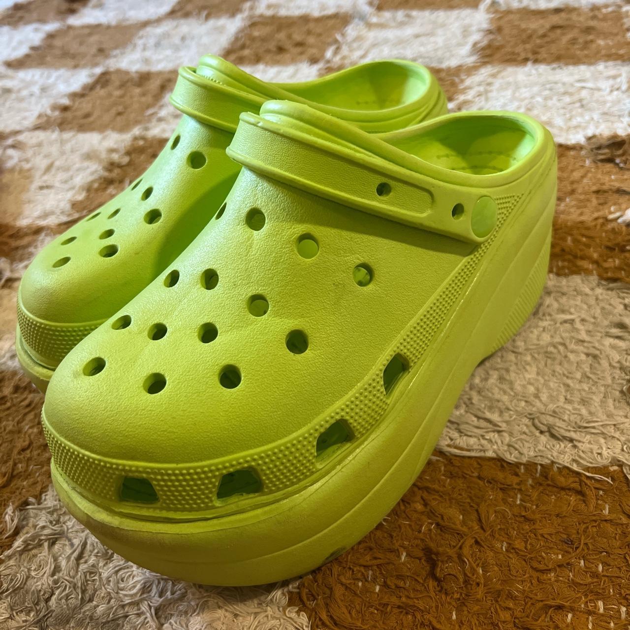 Lime green platform croc knockoffs size 41 - Depop