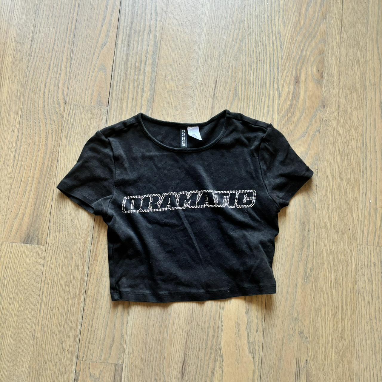 black “dramatic” h and m cropped top - Depop