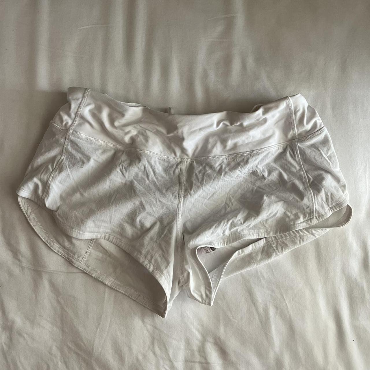White Speed Up Low Waisted Lululemon shorts Fits... - Depop