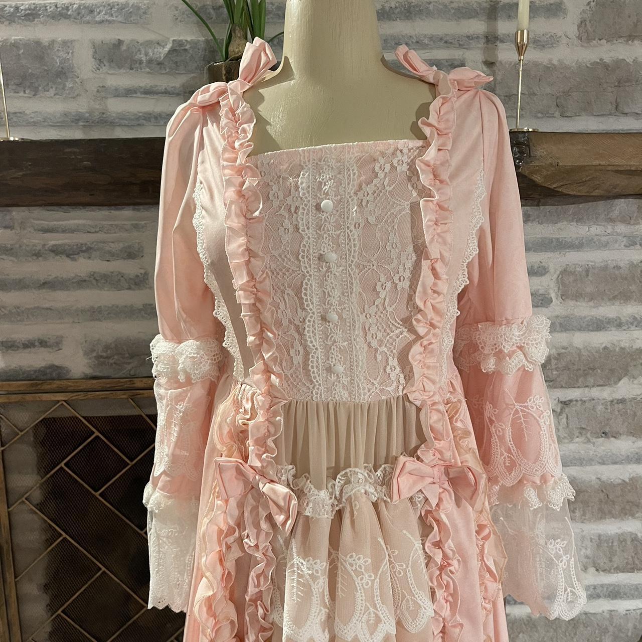 Rococo Marie Antoinette pink lace and cotton cosplay... - Depop