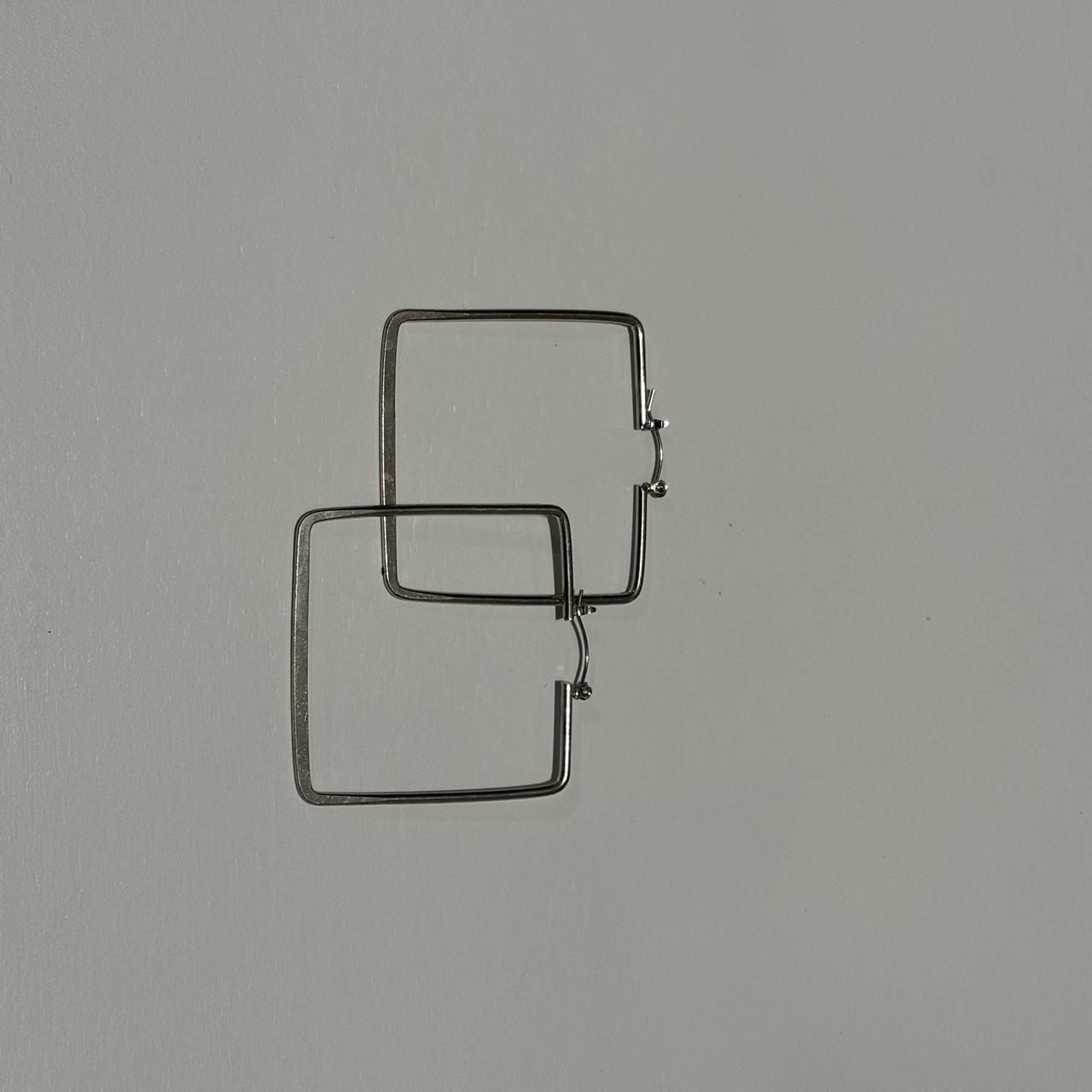 Silver square shaped hoops Claire’s brand - Depop