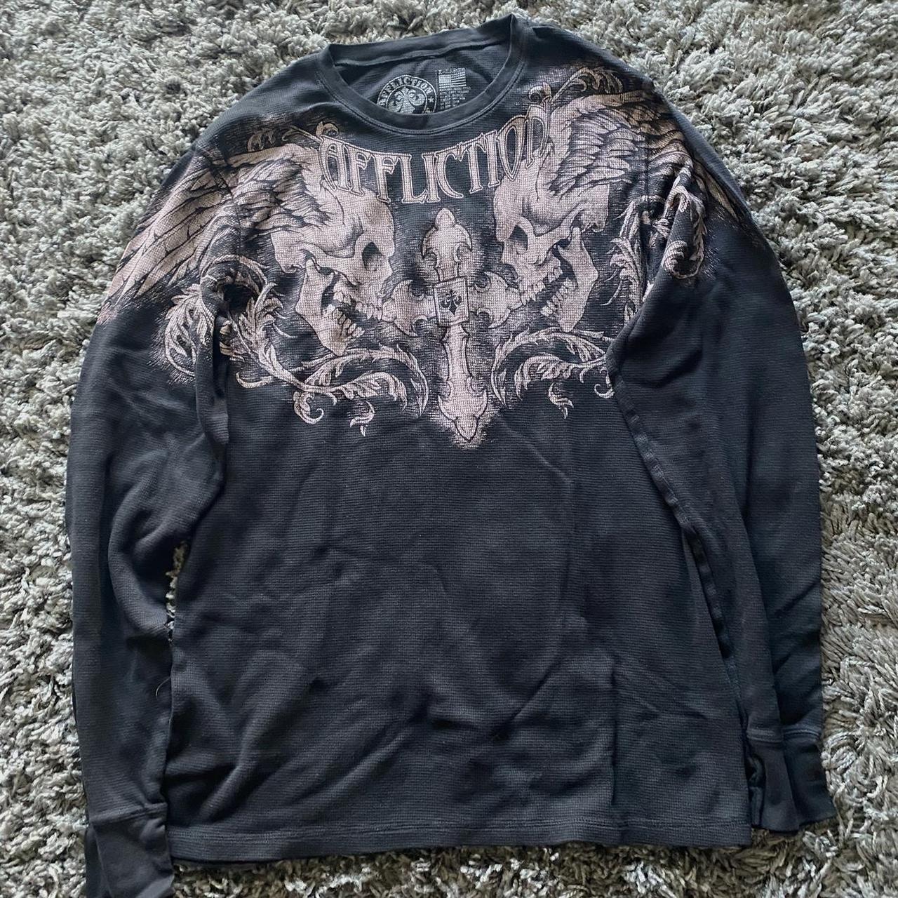 Affliction Black long sleeve Brand new never used... - Depop
