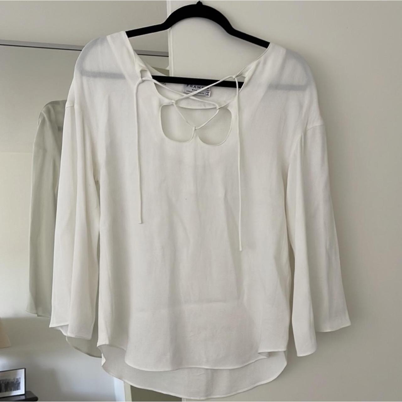 Frame Women's White Blouse | Depop