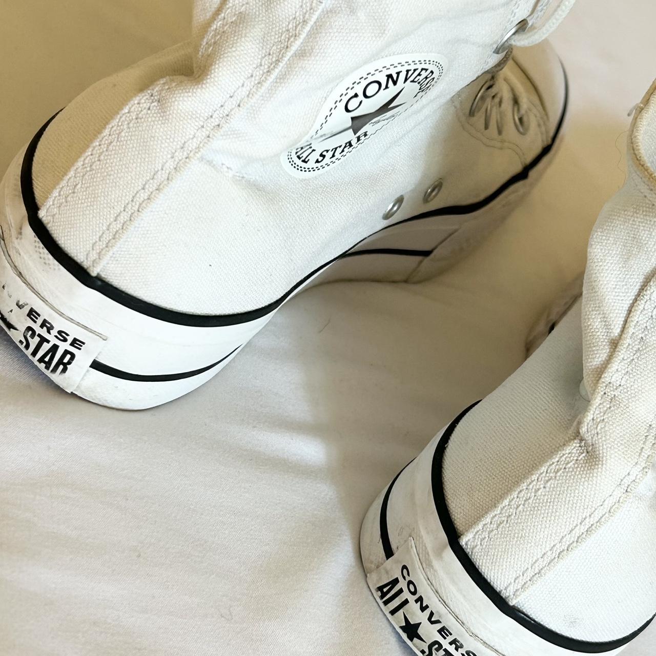 White Converse All Star high top platform converses... | Depop