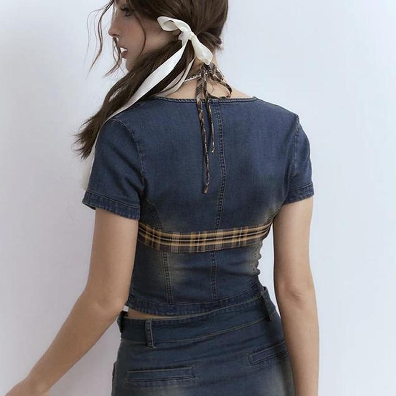 Pixie rebels top (denim cover up and bralette... - Depop