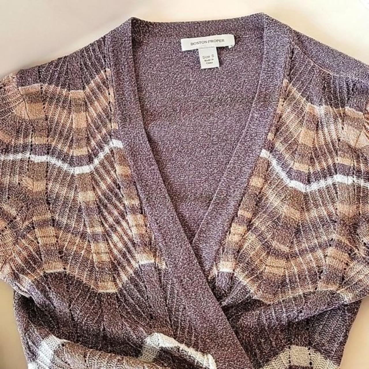 Boston Proper Metallic Wrap Sweater Colors are... - Depop