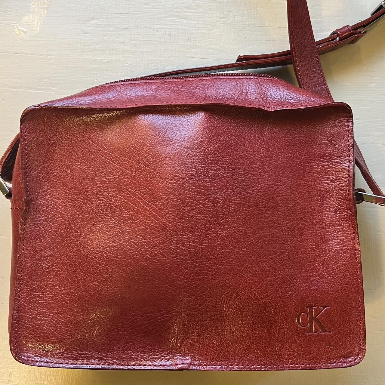 Calvin Klein Red Crossbody Bag! -signs of use, but... - Depop