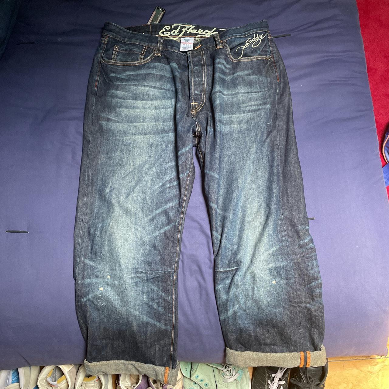 Ed hardy script/spell out Jeans lot 2008 (good... - Depop