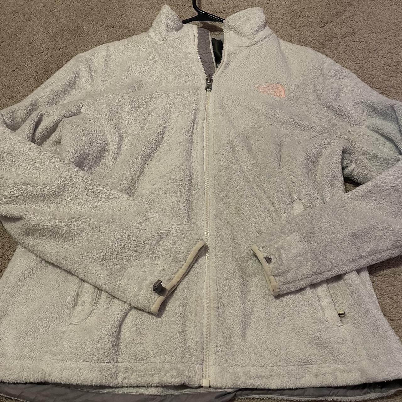 The North Face white fleece jacket Women’s Medium... | Depop