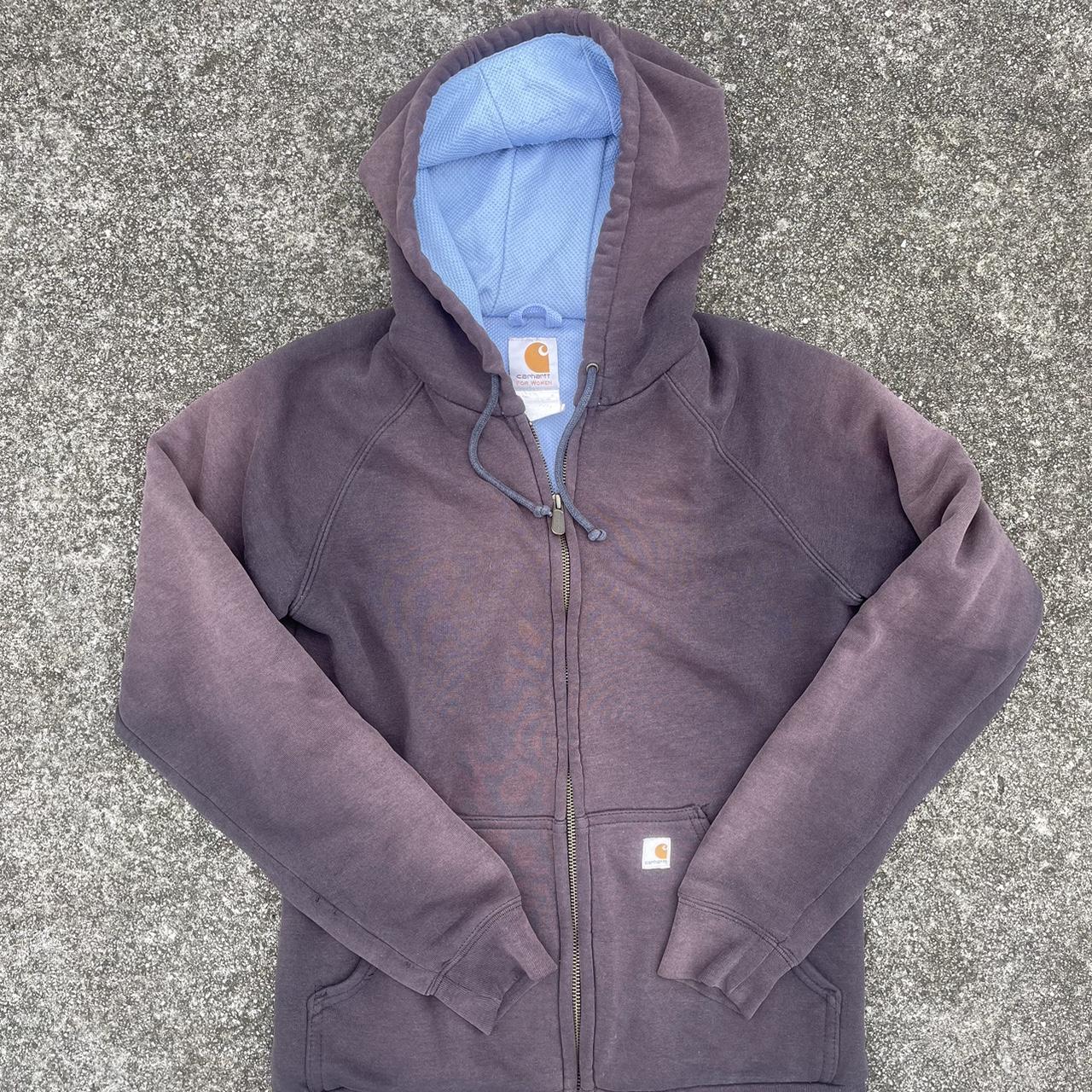 Women Brown Carhartt Zip Up Hoodie Super cool wash... - Depop