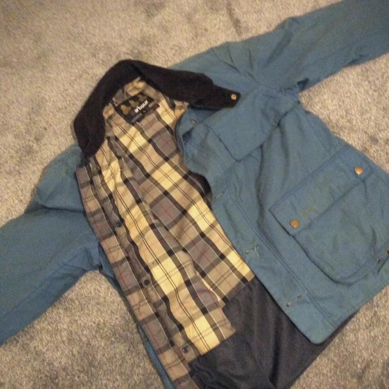 Blue Barbour waxed jacket Decent condition, a few... | Depop