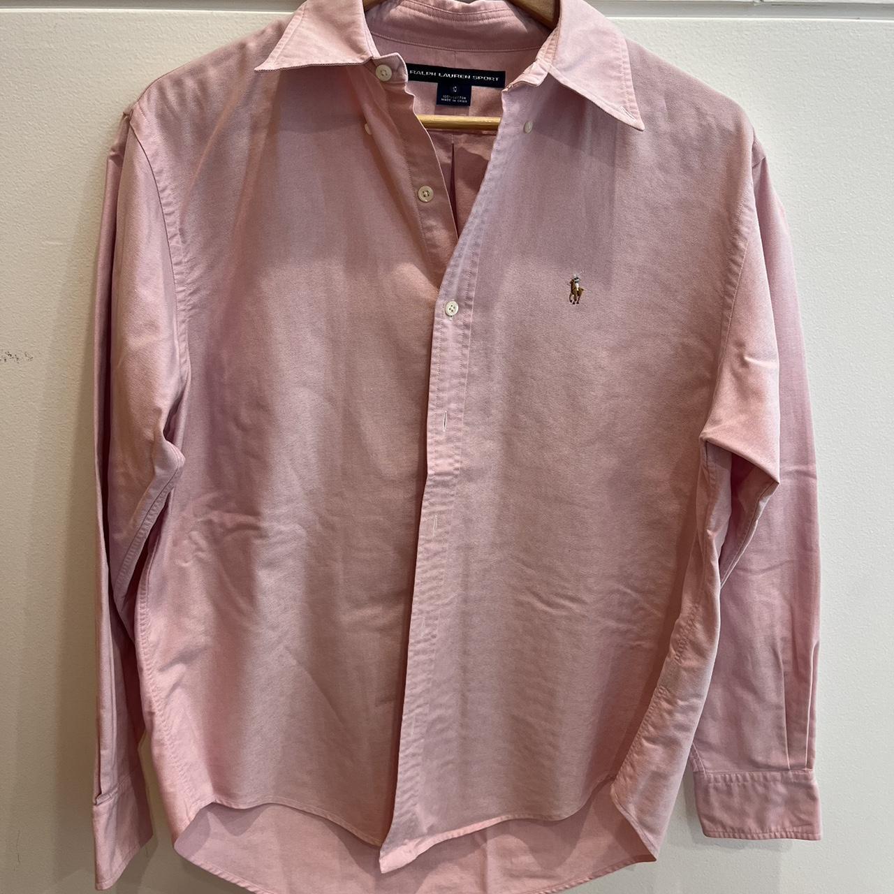 Polo Ralph Lauren pink/salmon button up - Depop