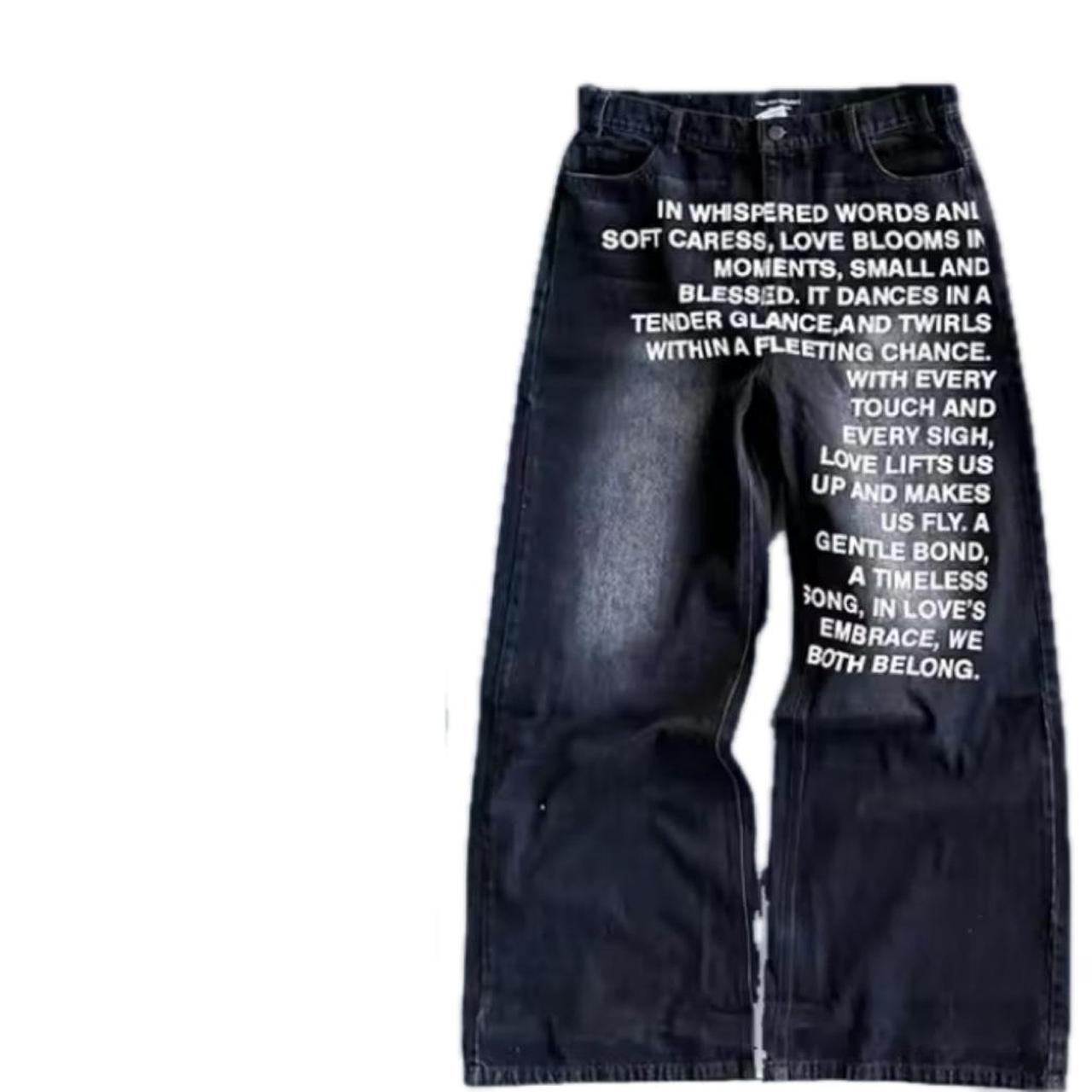 Rare Ihatestars Poem Denim Jeans All Sizes... | Depop