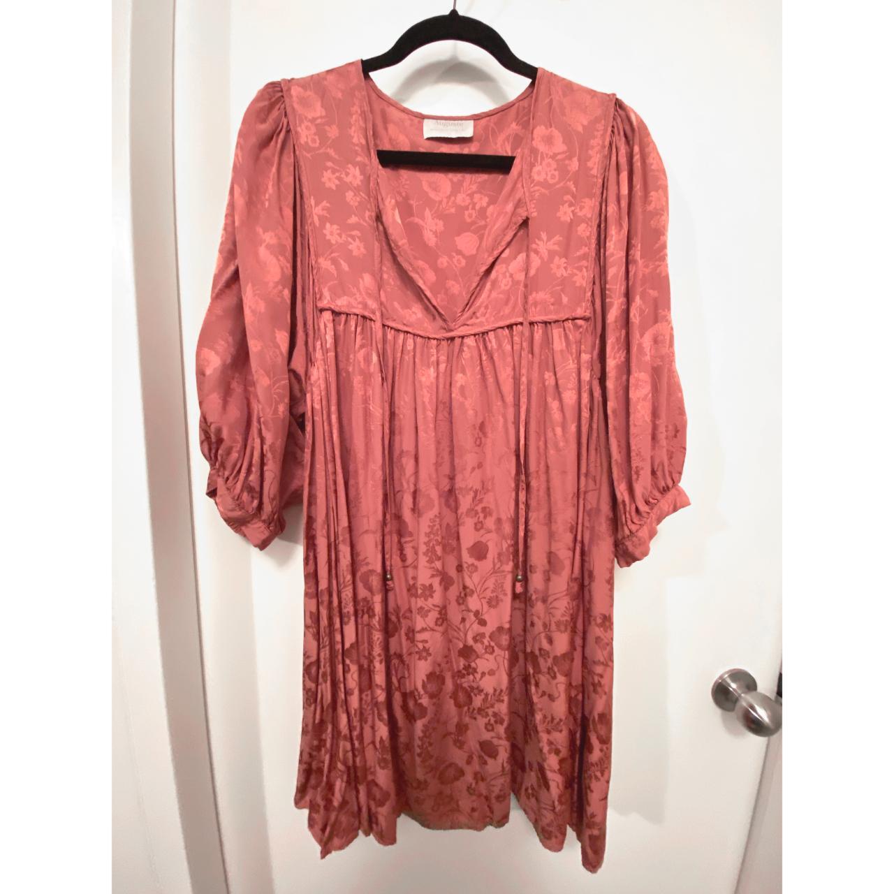 Auguste Dusty Rose Pink Paisley Jacquard Mini Dress... - Depop