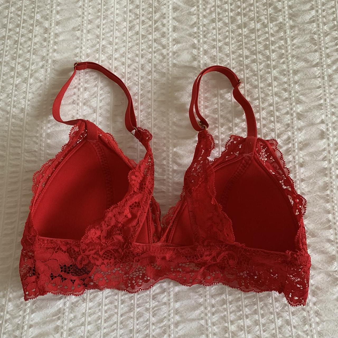Cherry Red Lace Bralette🍒 in perfect condition as... - Depop