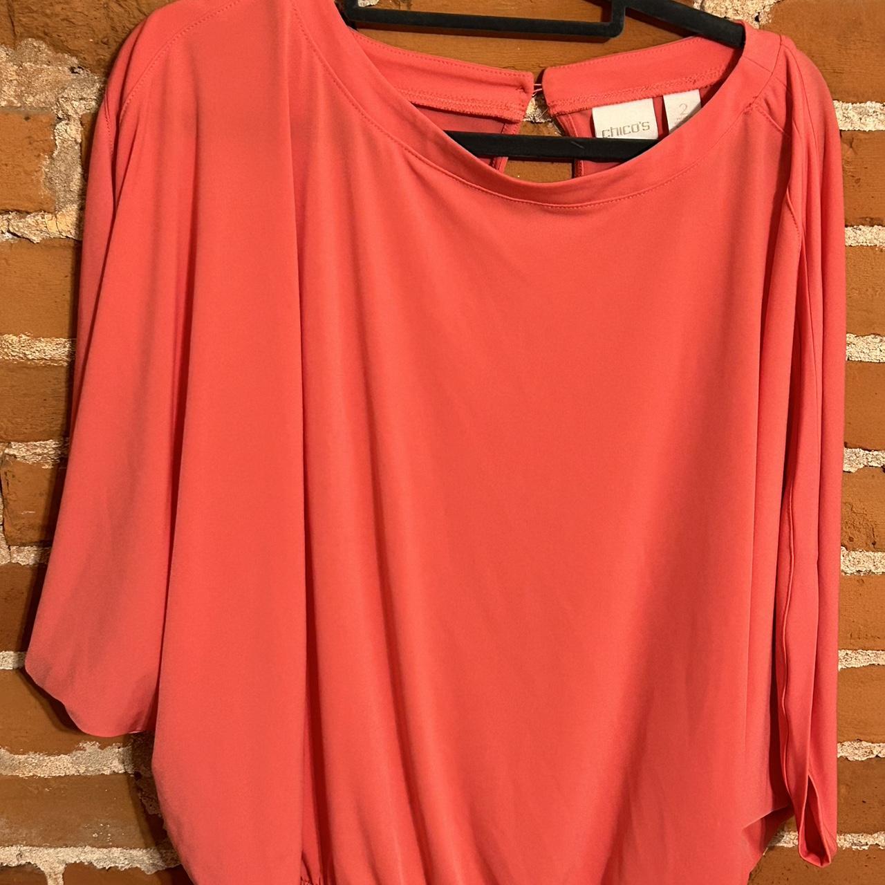 Fun pink office top from Chicos. Nice and slouchy - Depop