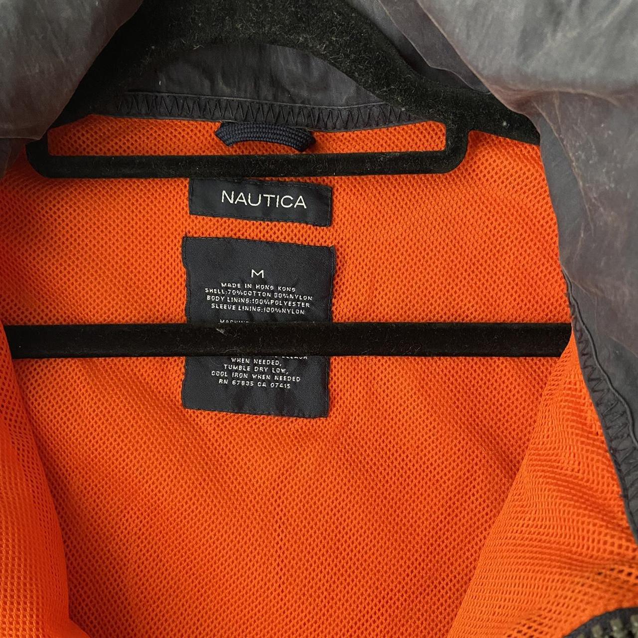 Vintage safety orange Nautica NS-83 bomber jacket... - Depop