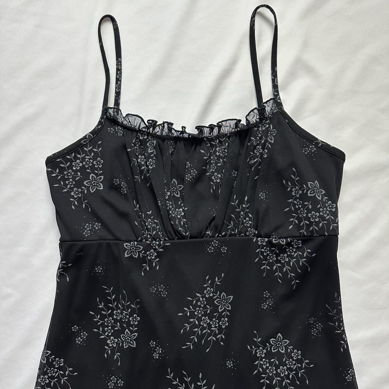 y2k milkmaid midi hoco dress 2000s mesh overlay... | Depop