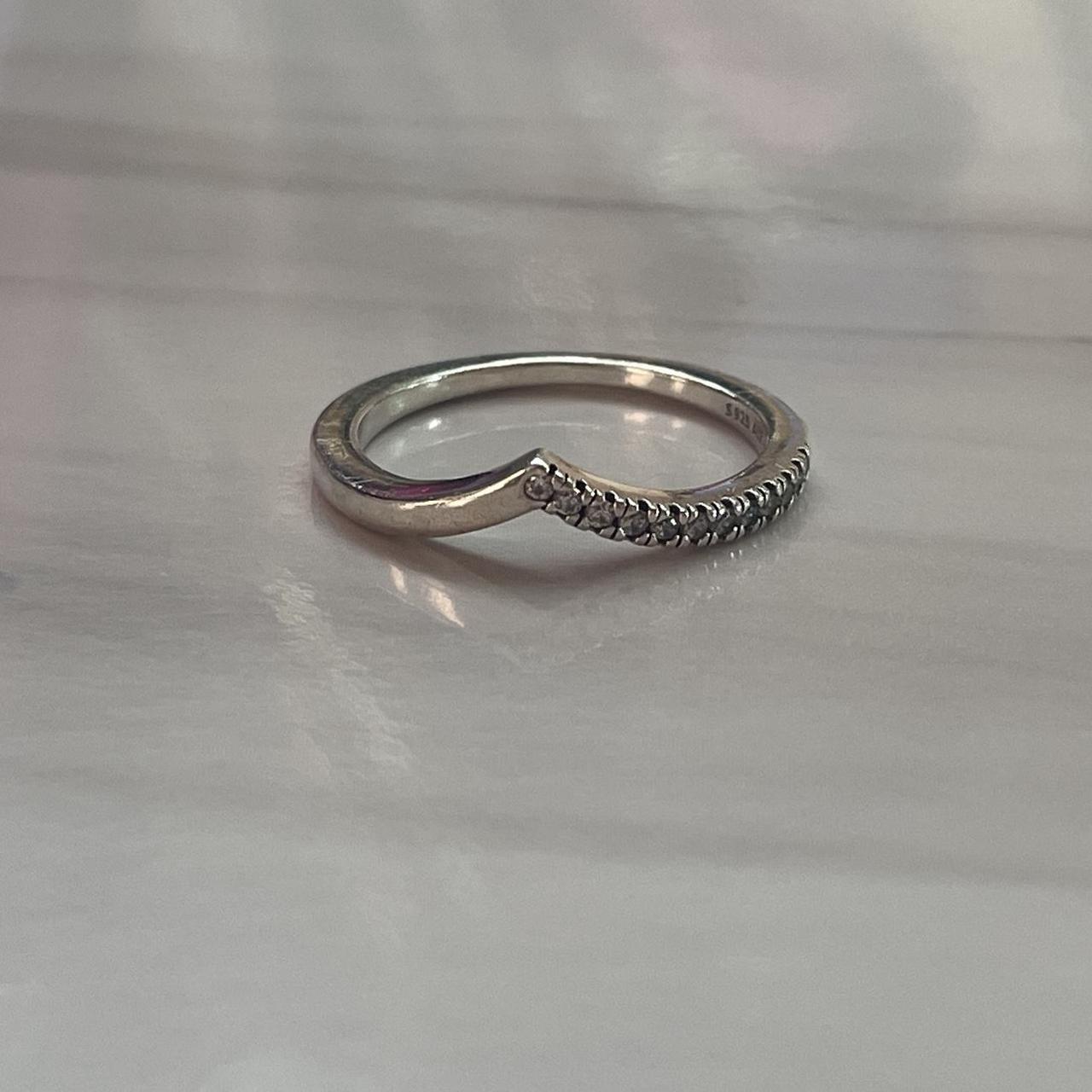 pandora half wishbone ring in great condition won’t... - Depop