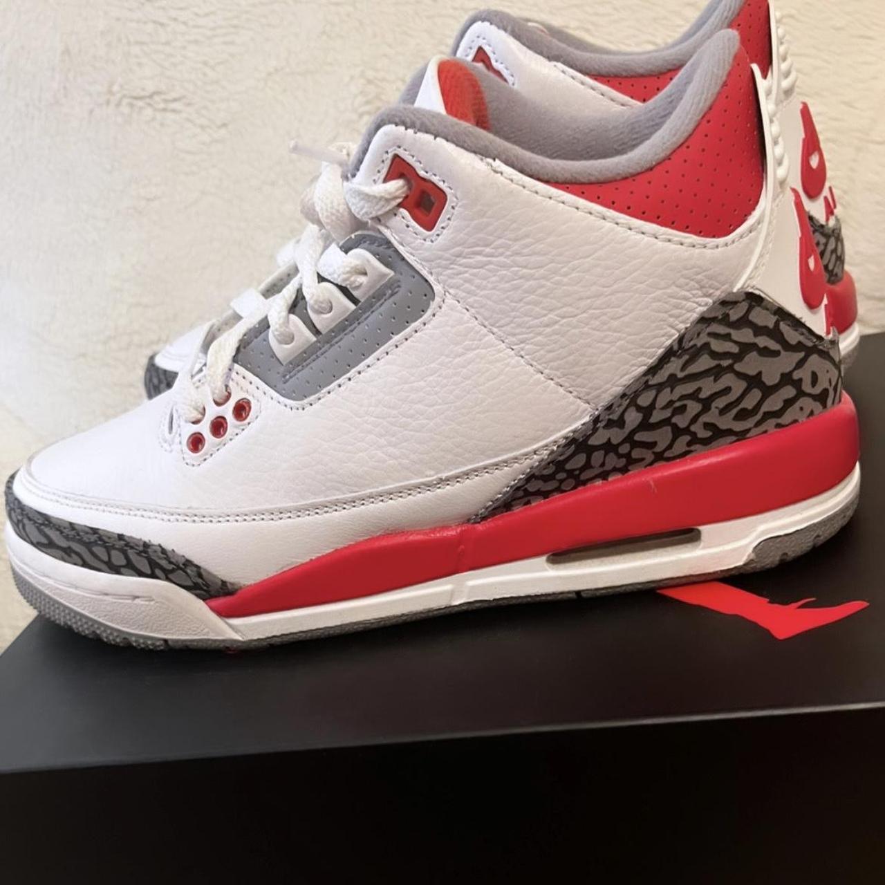 Jordan fire red 3’s - white/red/black/gray - comes... - Depop