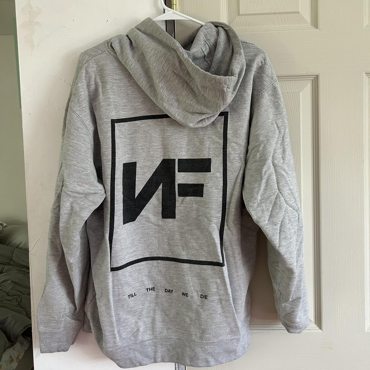 NF NFREALMUSIC Merch Logo Gray Hoodie size L *do... - Depop