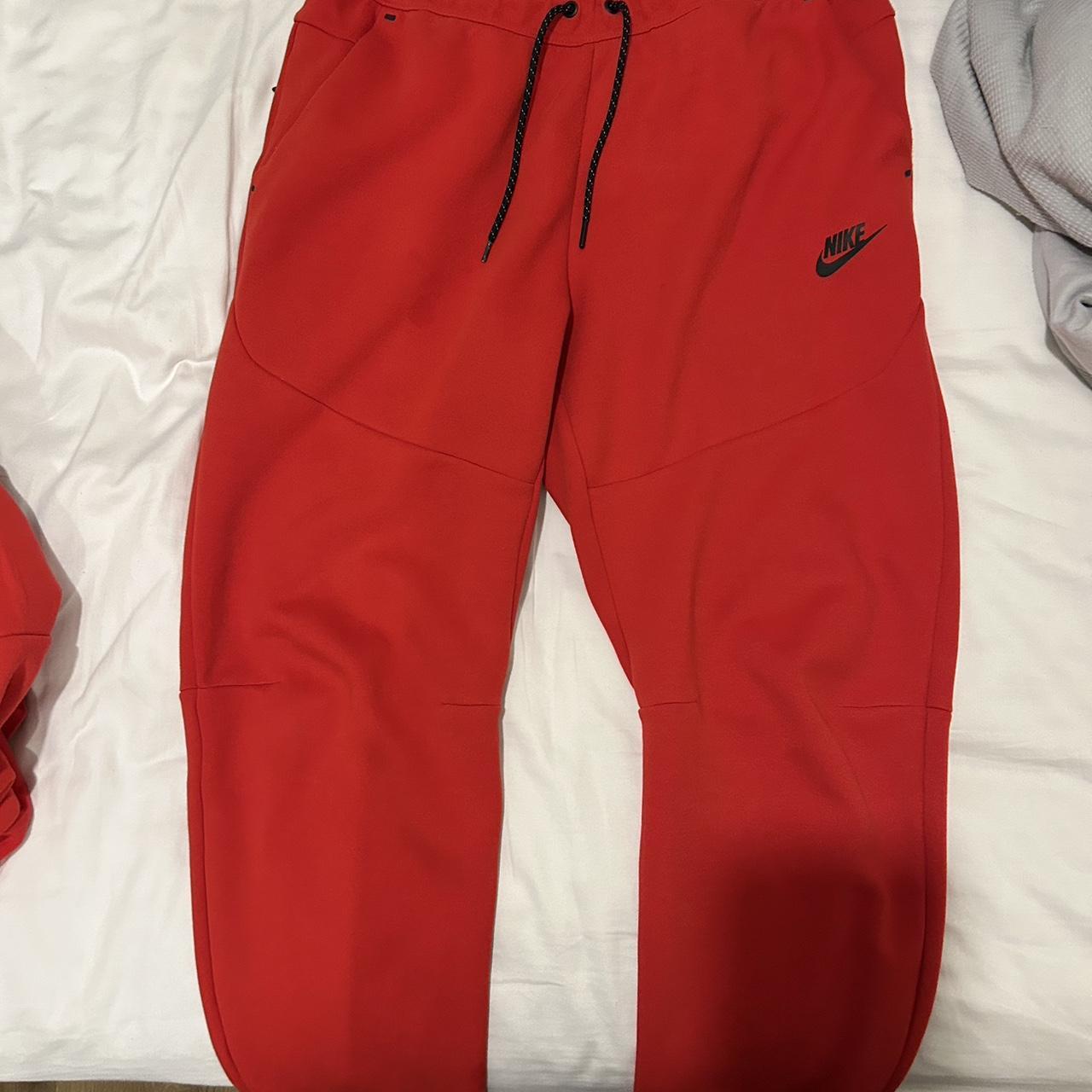 Original red Nike tech fleece worn twice, left in... - Depop