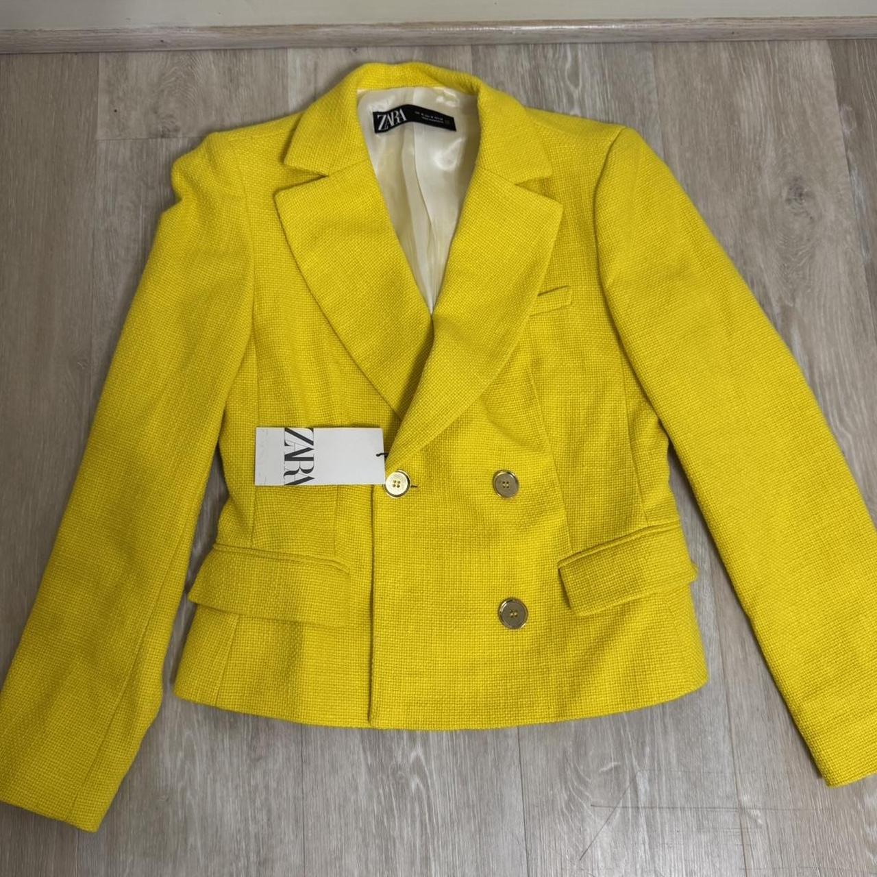 Zara Yellow Blazer. Brand New. Size Medium. - Depop