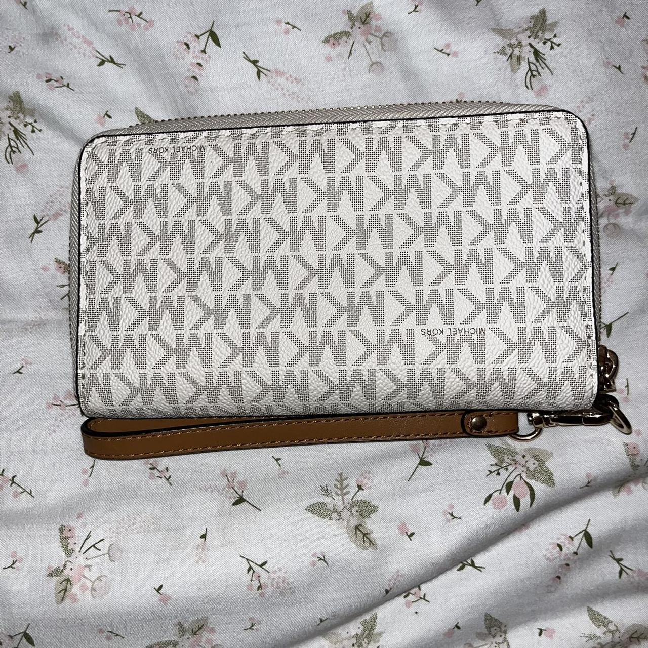White Michael Kors wallet! In great condition,... - Depop