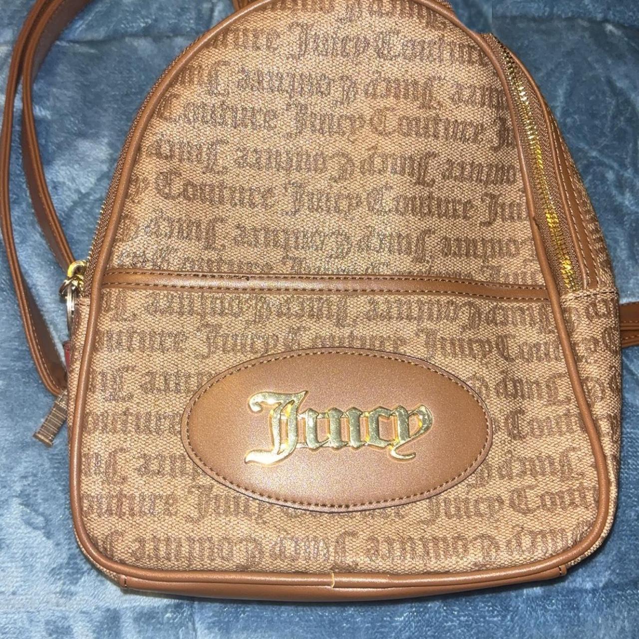 Juicy Couture brown and tan mini backpack 20 dollars... - Depop