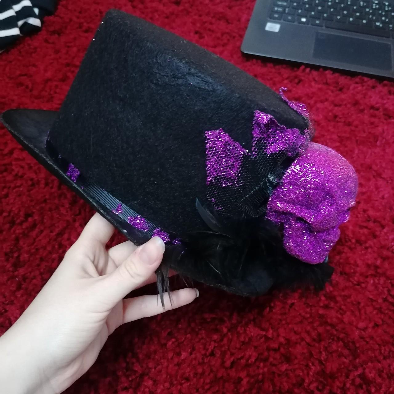 Glitter skull top hat. Purple. Bought from a... - Depop