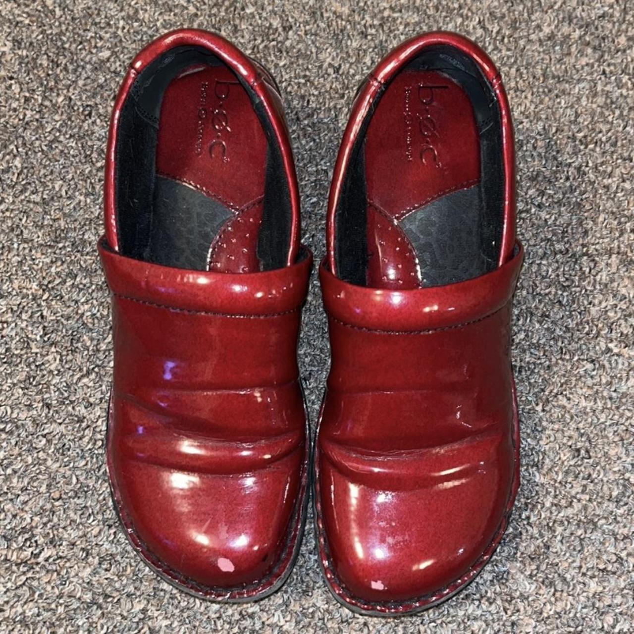 ruby red smooth peggy clog with a 1.5” heel #clogs - Depop