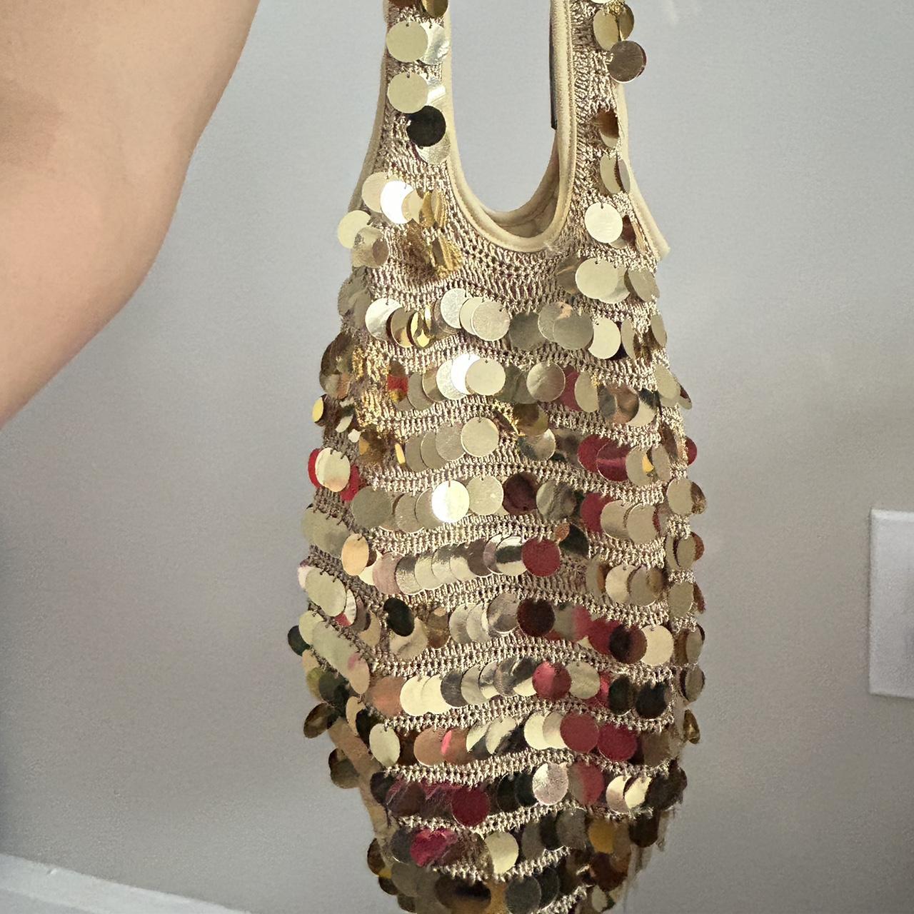 2000s gold sequin hobo bag Soo cute for summer... - Depop