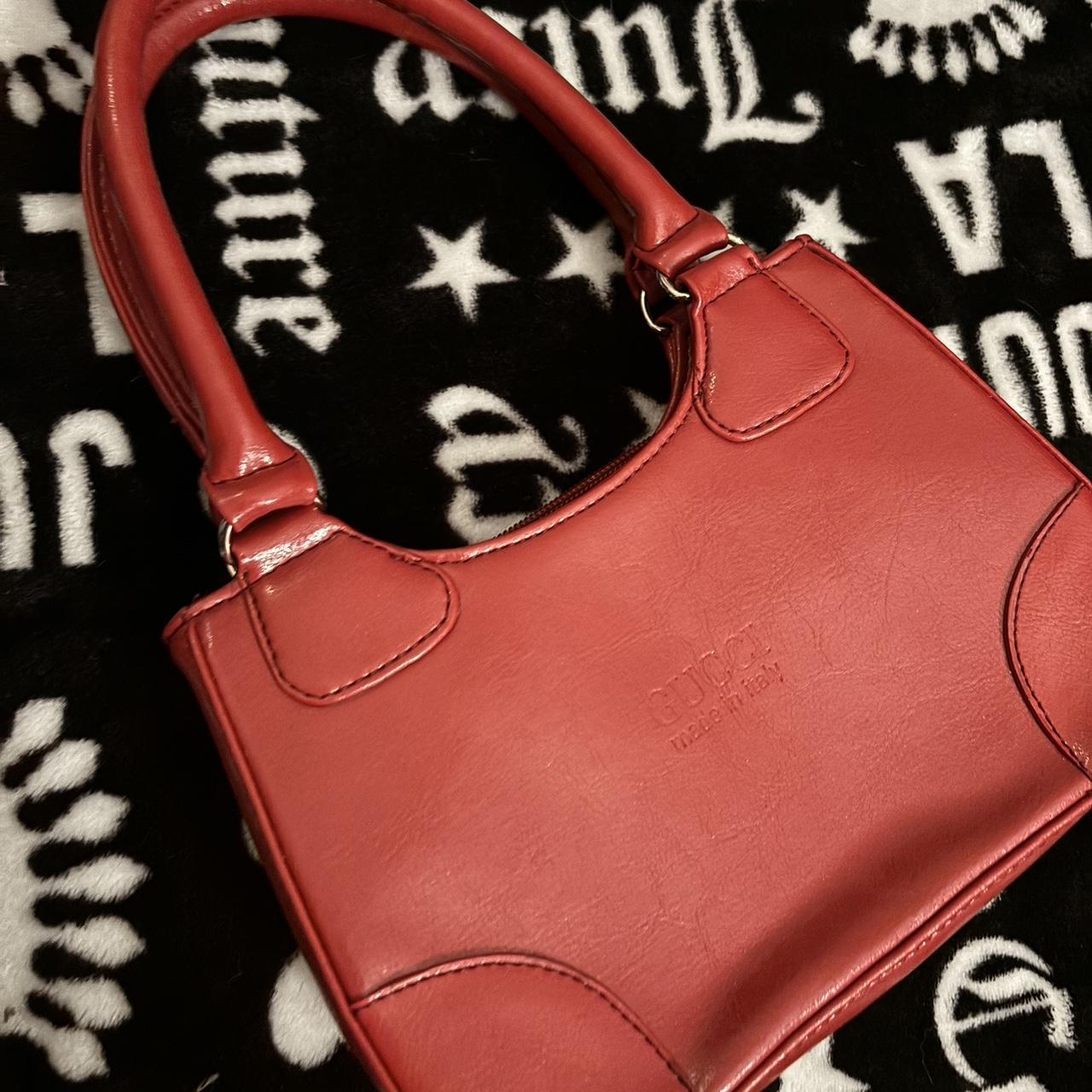 Red leather purse with silver hardware and inside... - Depop
