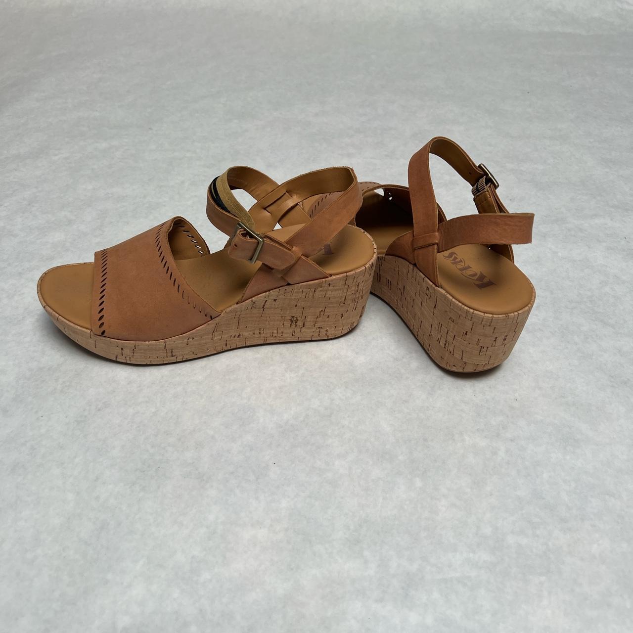 Tan leather wedges barely worn light weight and... - Depop