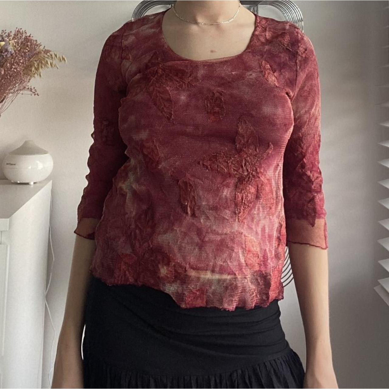 00s y2k graphic mesh top Longsleeve graphic top... - Depop