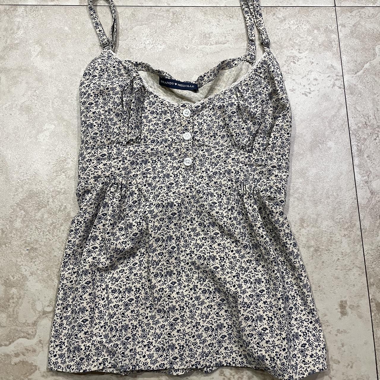 Cute brandy floral top (worn twice), ties in the... - Depop