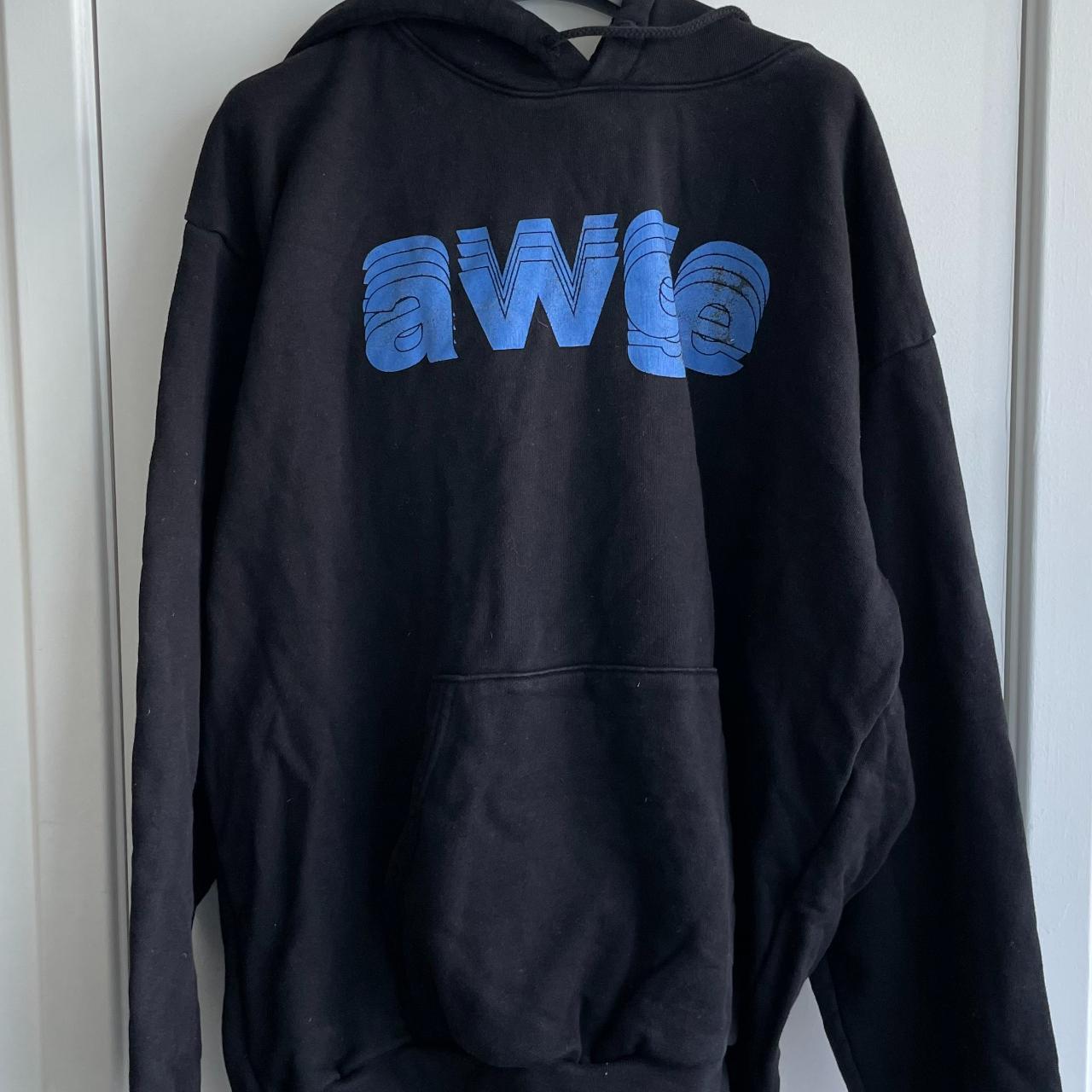 AWGE Men's Black and Blue Hoodie | Depop