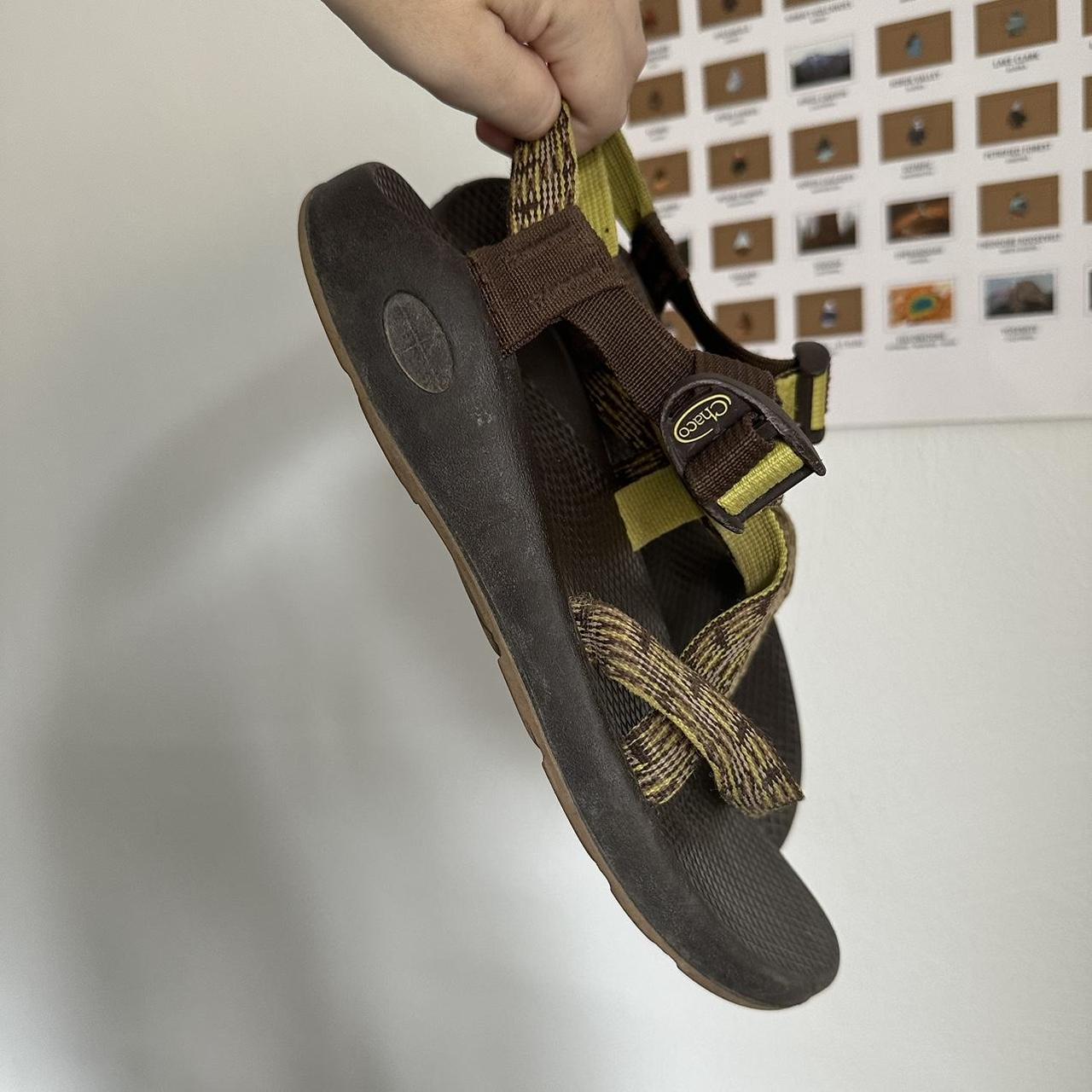 green and brown chacos, women’s size 8 - Depop