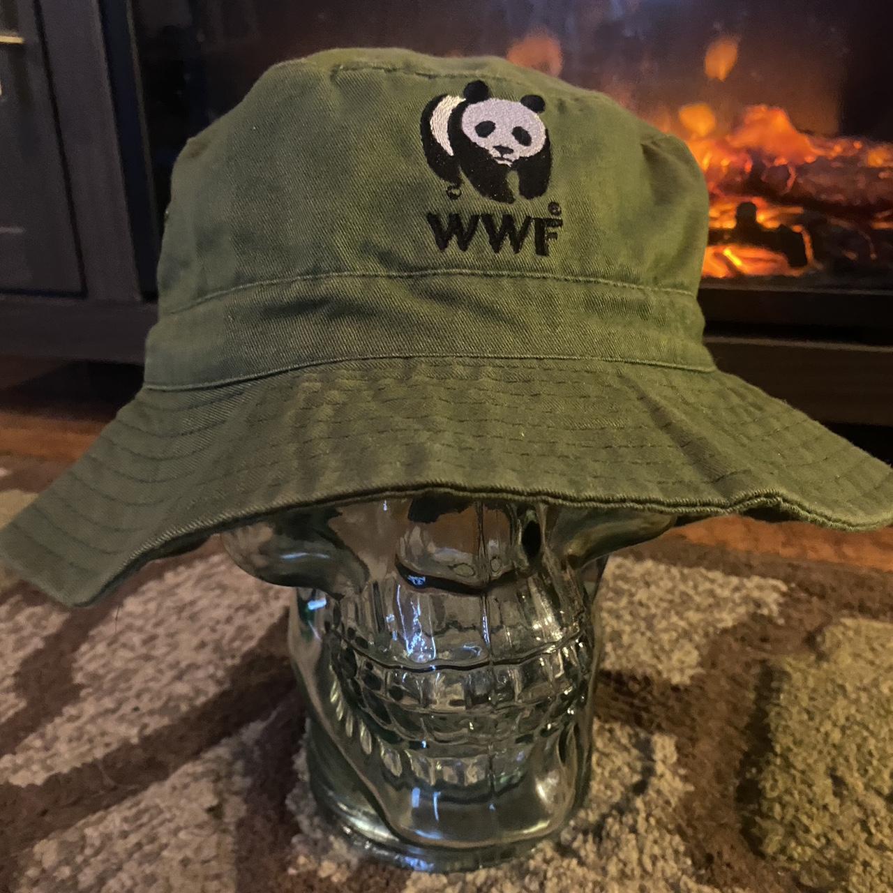 Embroidered WWF Panda bucket hat cap. WWF animals... - Depop