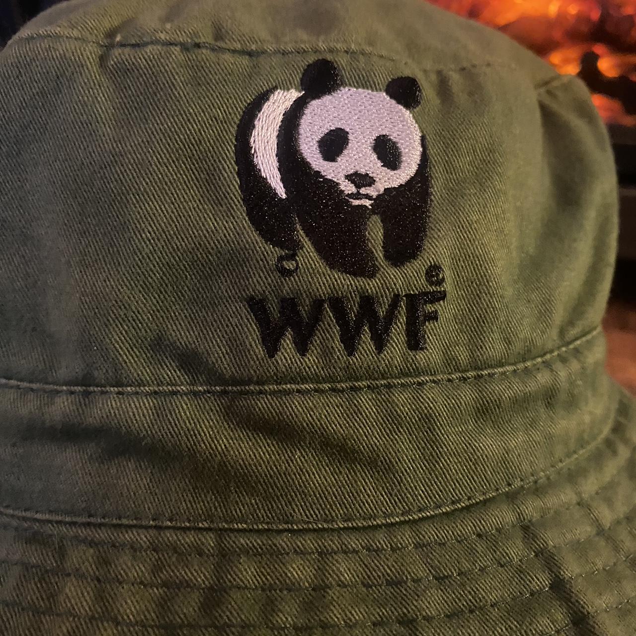 Embroidered WWF Panda bucket hat cap. WWF animals... - Depop