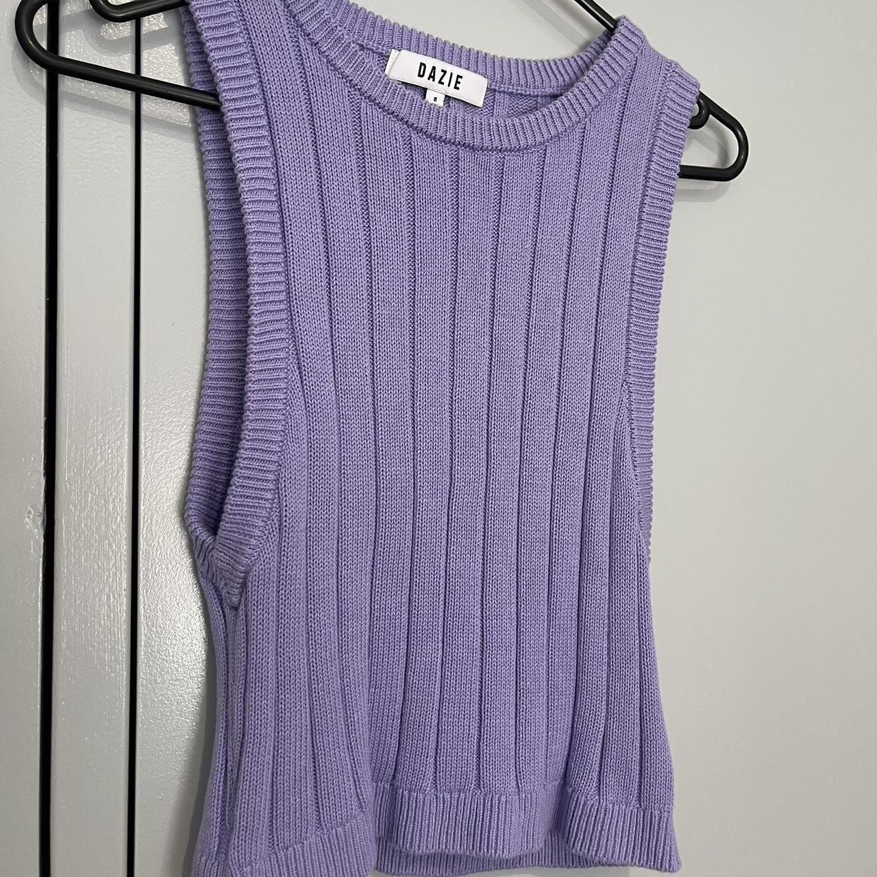 Dazie purple knit vest tank size 8 - Depop