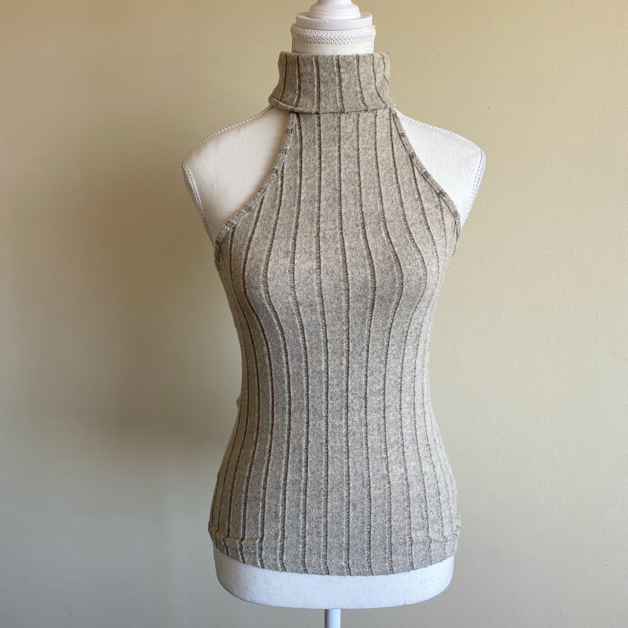 Grey turtle neck Grey Halter top Barely worn in... - Depop