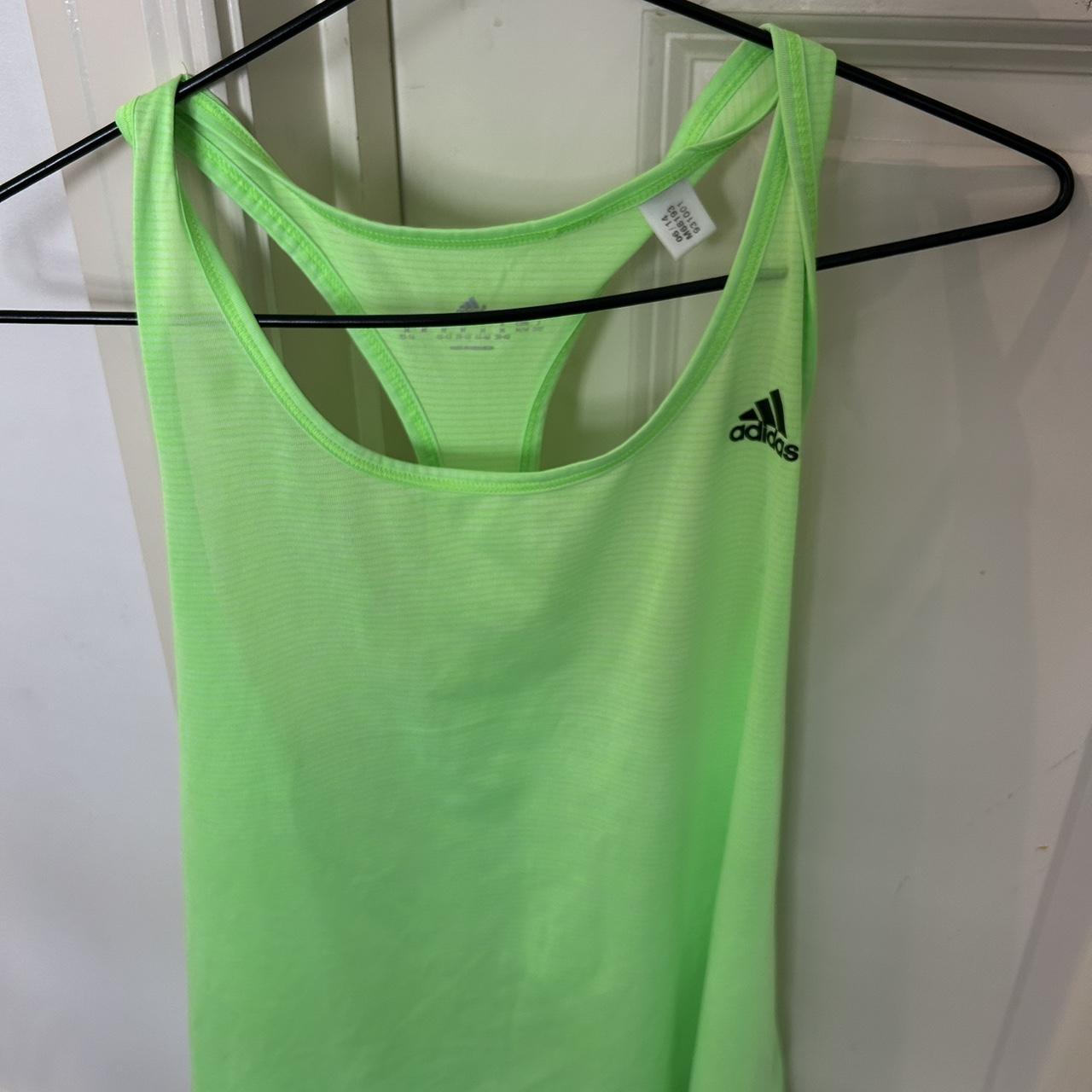 Adidas neon green racer back singlet - perfect for... - Depop