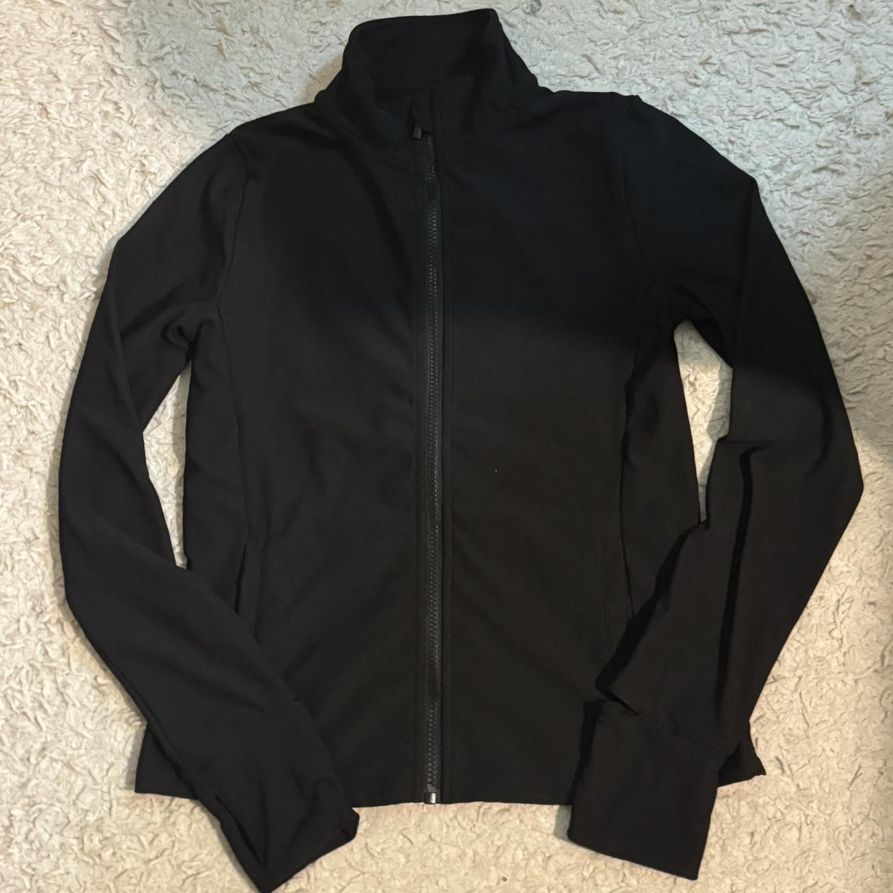 black workout jacket NEVER WORN size L - Depop