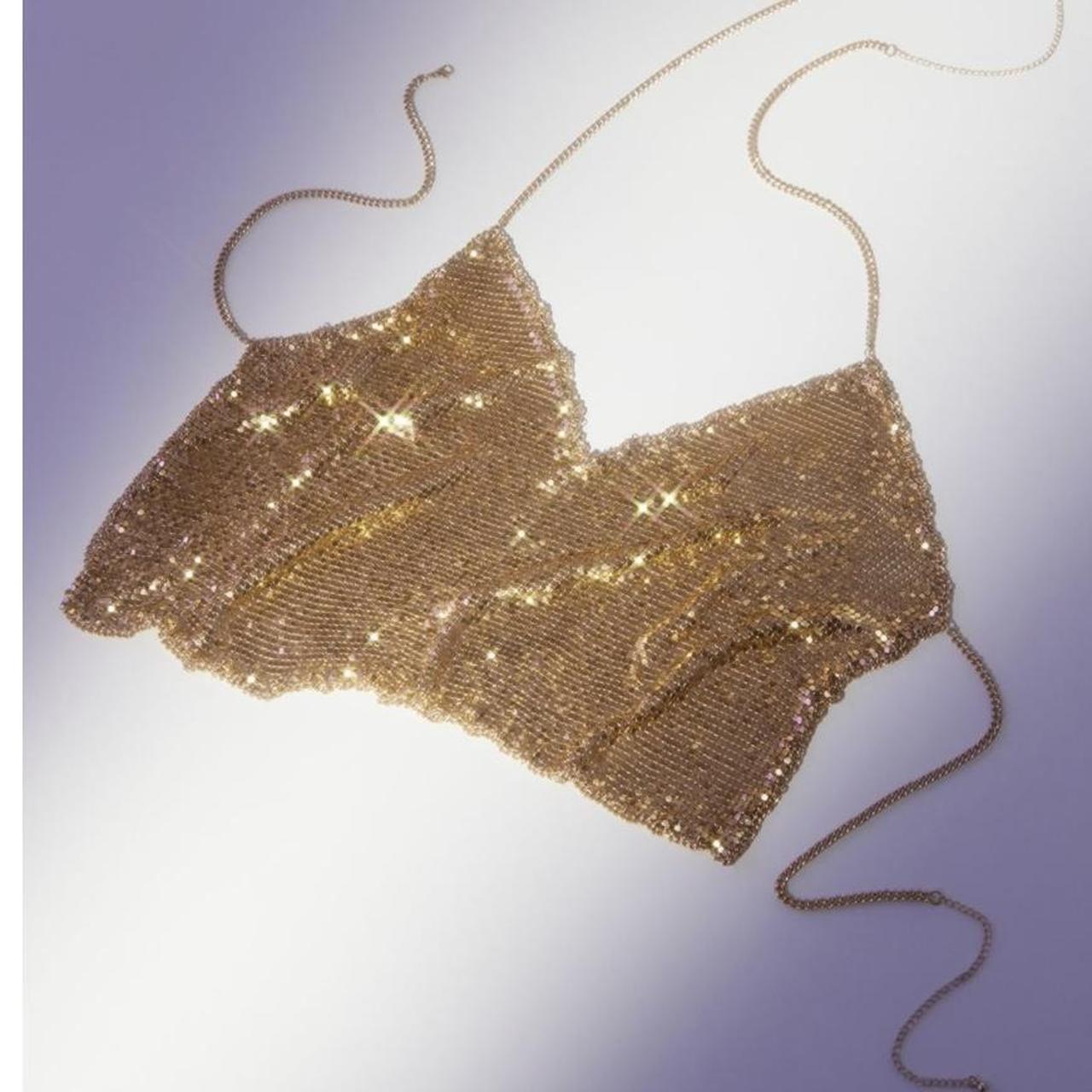 URBAN OUTFITTERS gold chain top ONE SIZE - Depop