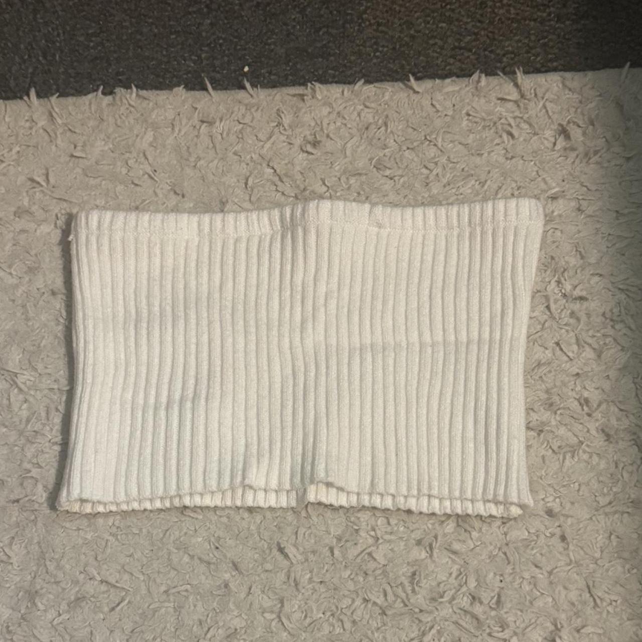 MIMOSA white ribbed tube top size L - Depop
