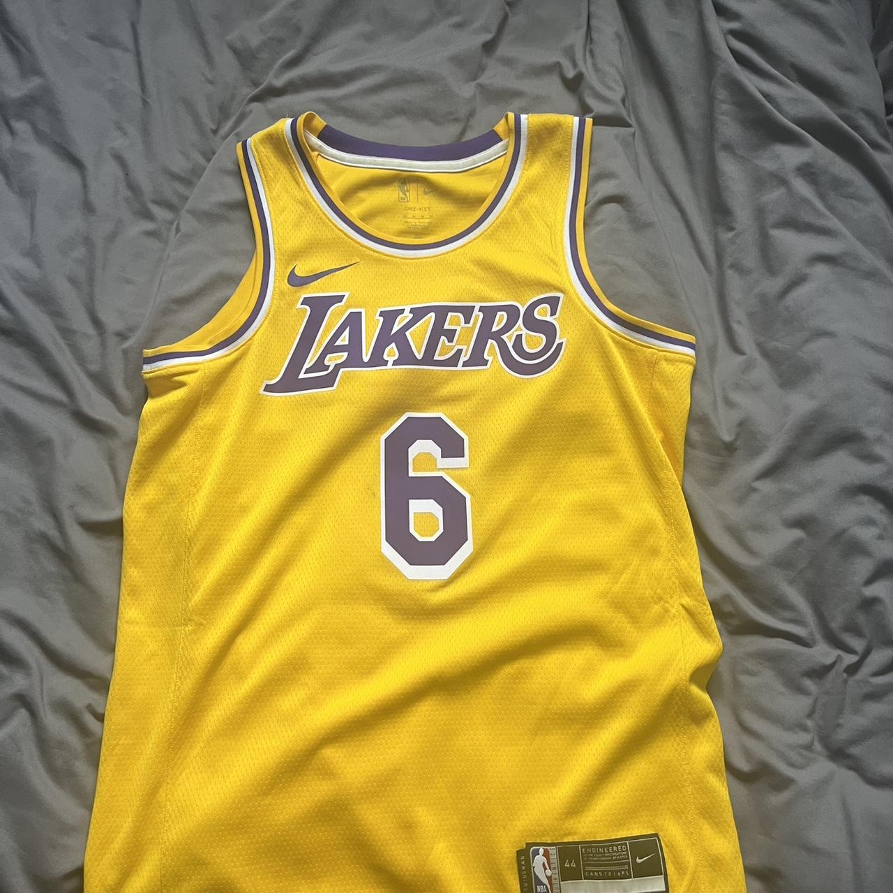 Yellow and purple Nike Los Angeles Lakers LeBron... - Depop