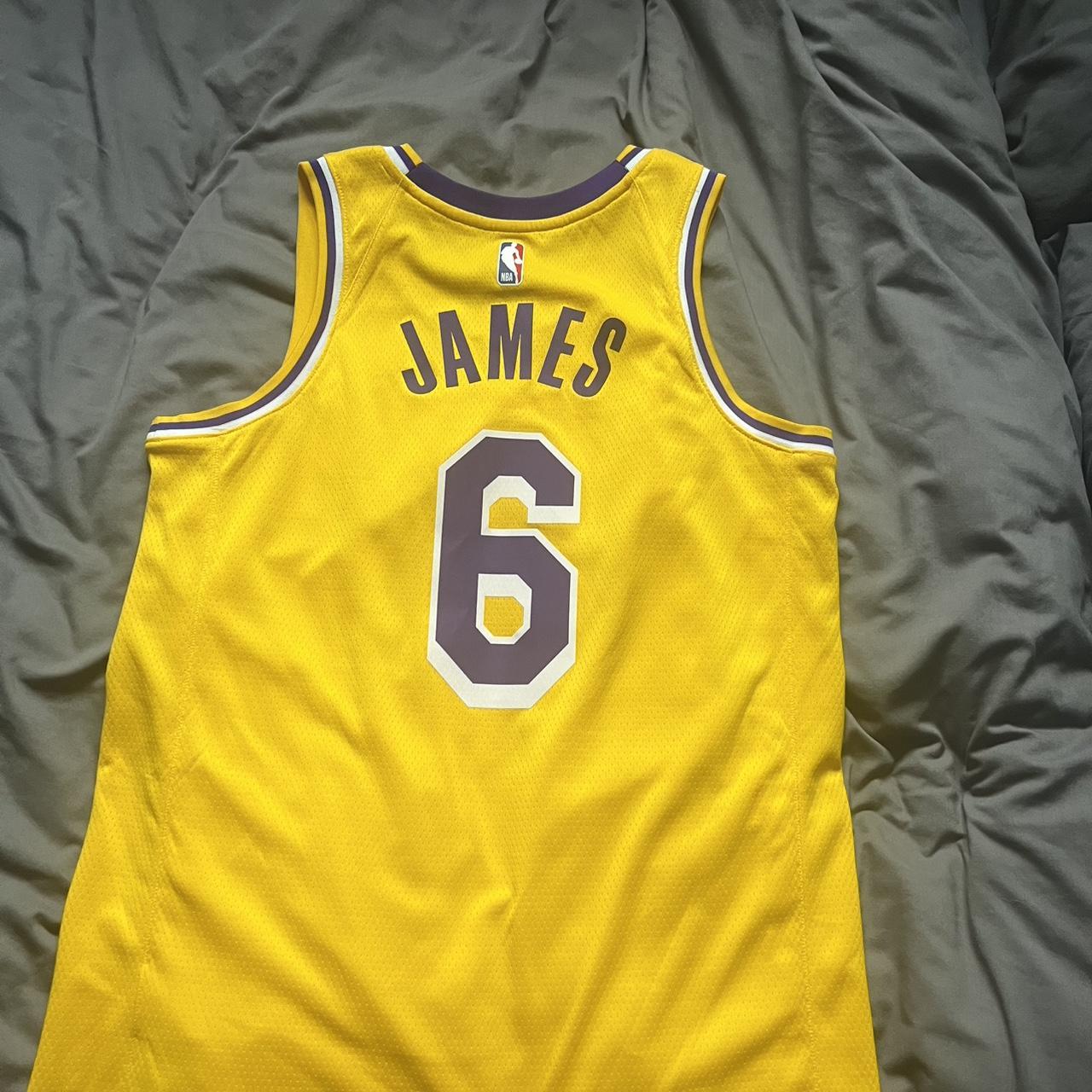 Yellow and purple Nike Los Angeles Lakers LeBron... - Depop