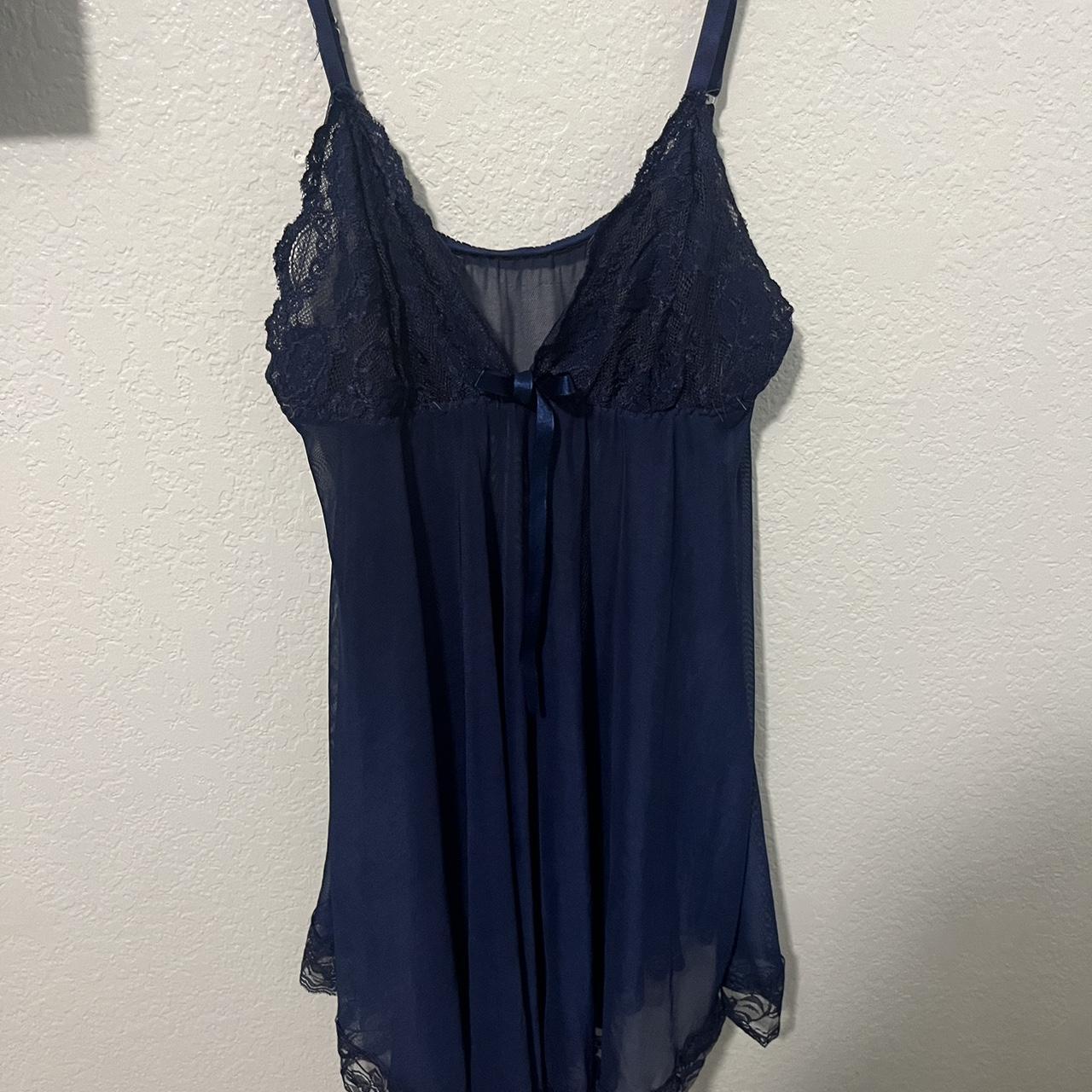 Navy Blue Lingerie Has Beautiful Lace And Tie In Depop