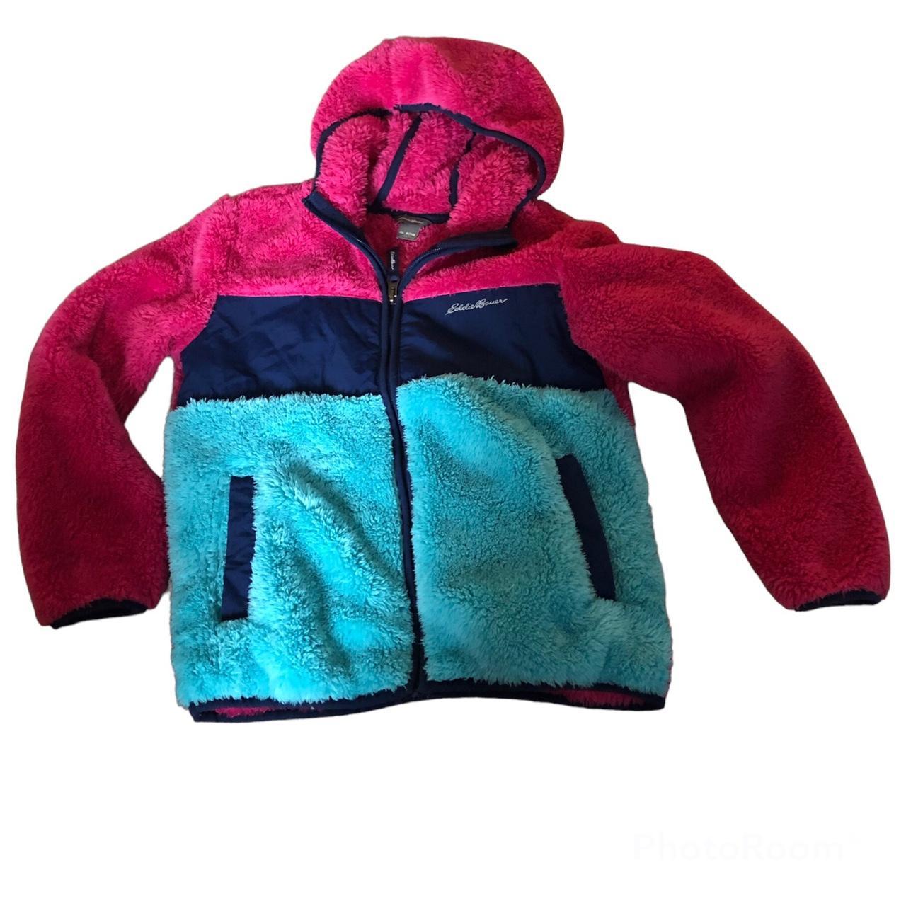 Eddie Bauer Fuzzy jacket Size kids 7/8 #jacket... - Depop